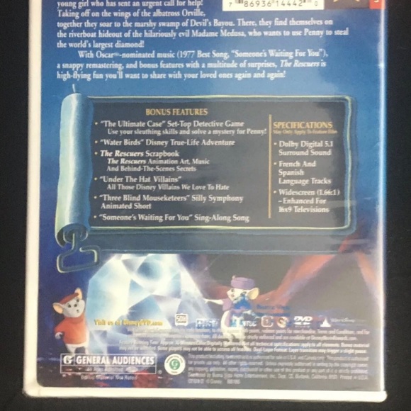 Disney | Media | Disney The Rescuers Dvd Dvd 203 Movie New In Sealed ...